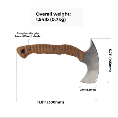 Compact tactical tomahawk with blade and polymer composite handle