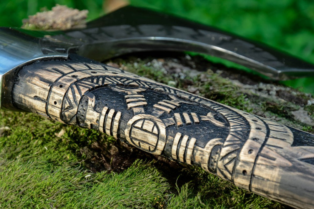 Hand forged axe “OTHALA” with leather cover