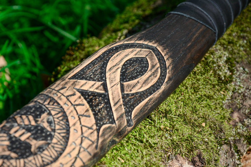 Hand forged axe “OTHALA” with leather cover