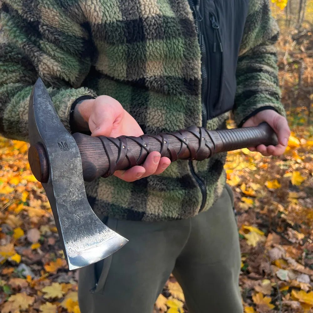 Hand-forged Tomahawk Axe - with Ground Spike | Carbon Steel