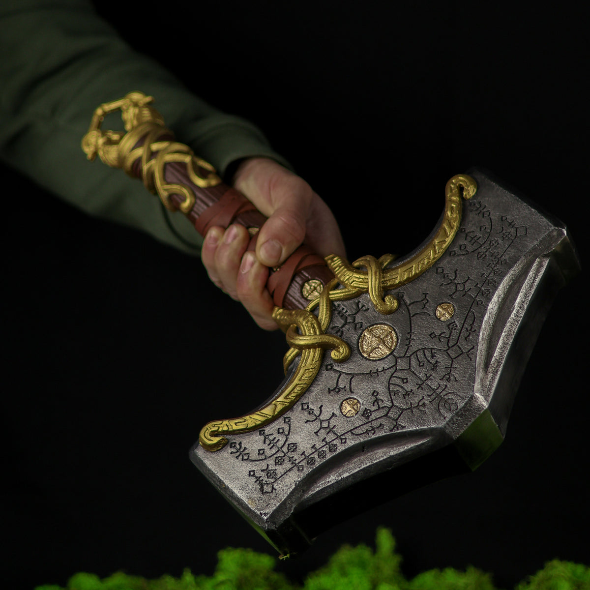 Mjolnir hammer steel version 26.45lb and Luminescent runes