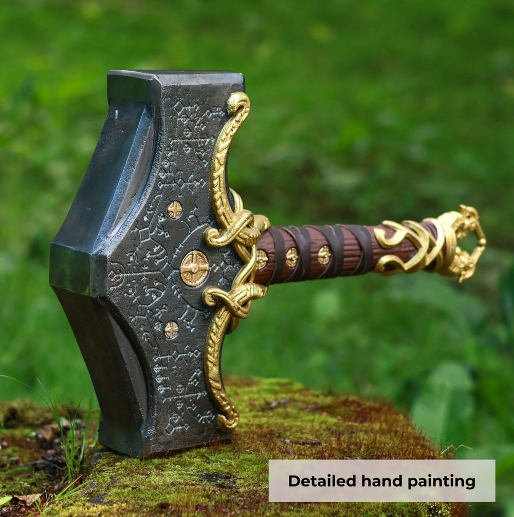 Mjolnir hammer steel version 26.45lb and Luminescent runes
