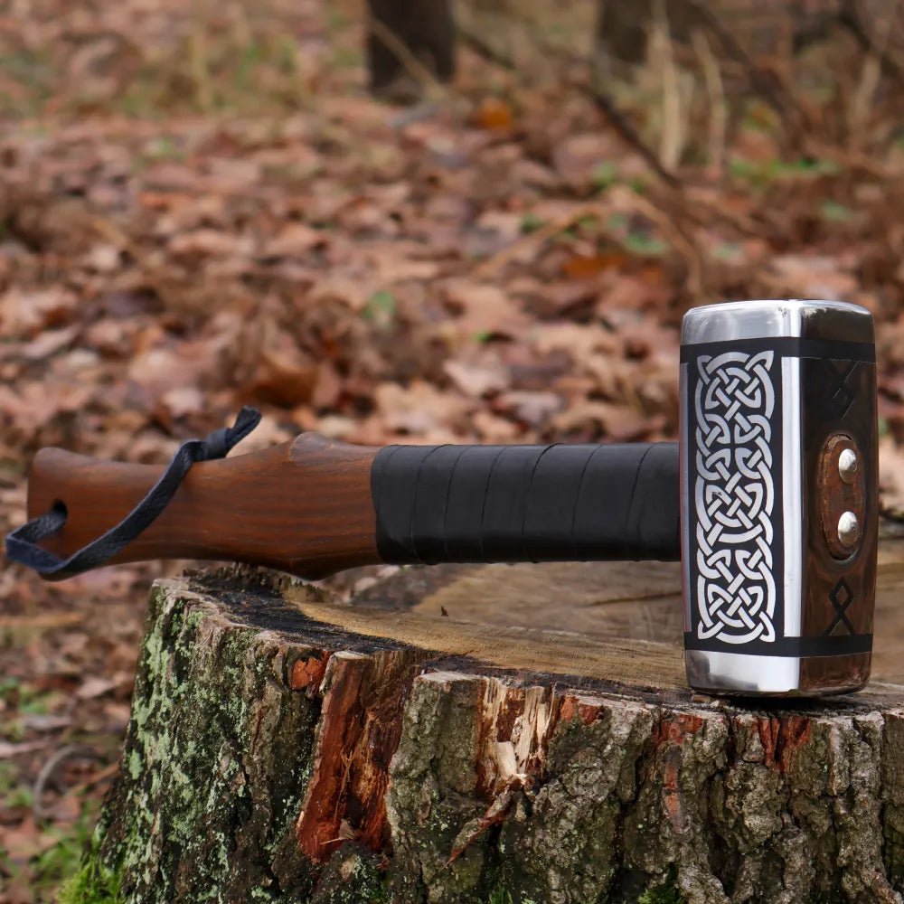 Hand-crafted Slavic Svarog Hammer from carbon steel ⚒