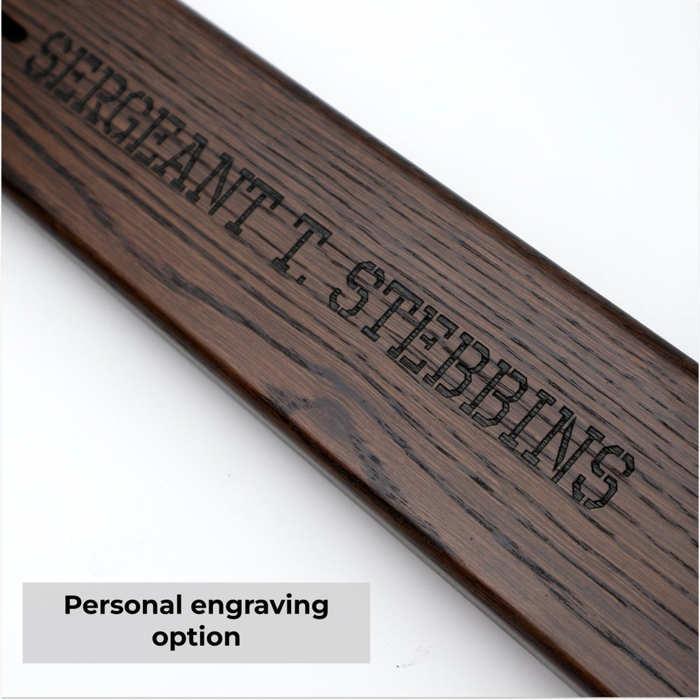 Wooden display for tomahawk