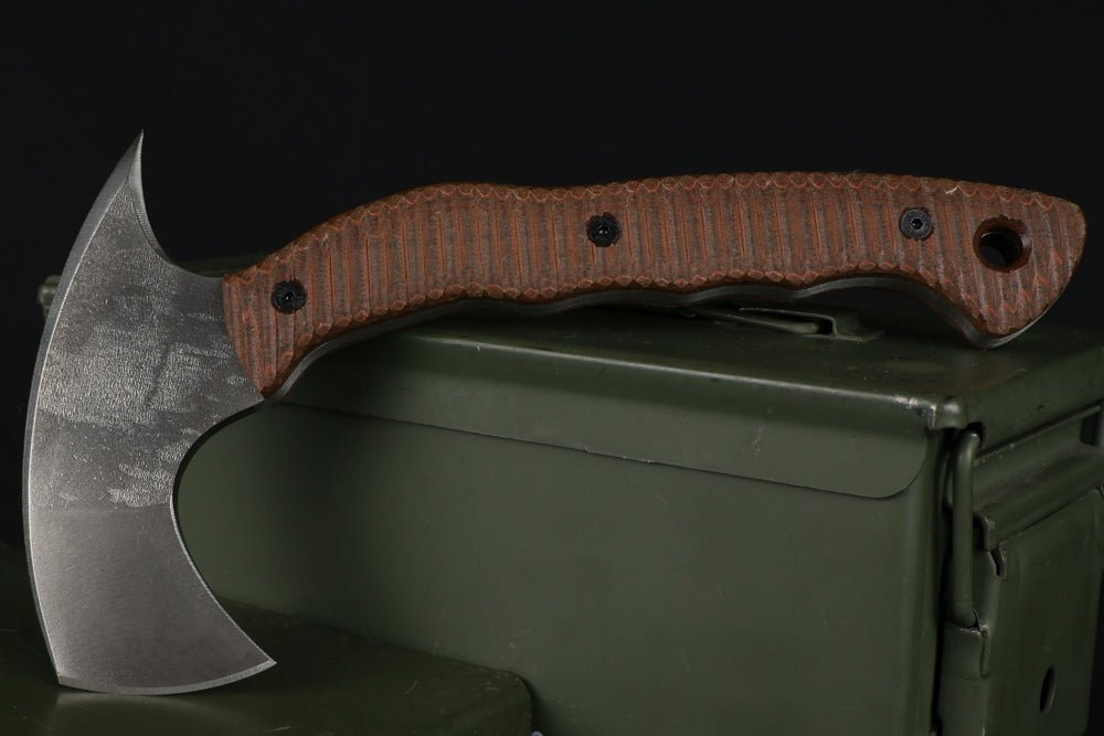 Compact tactical tomahawk with blade and polymer composit handle