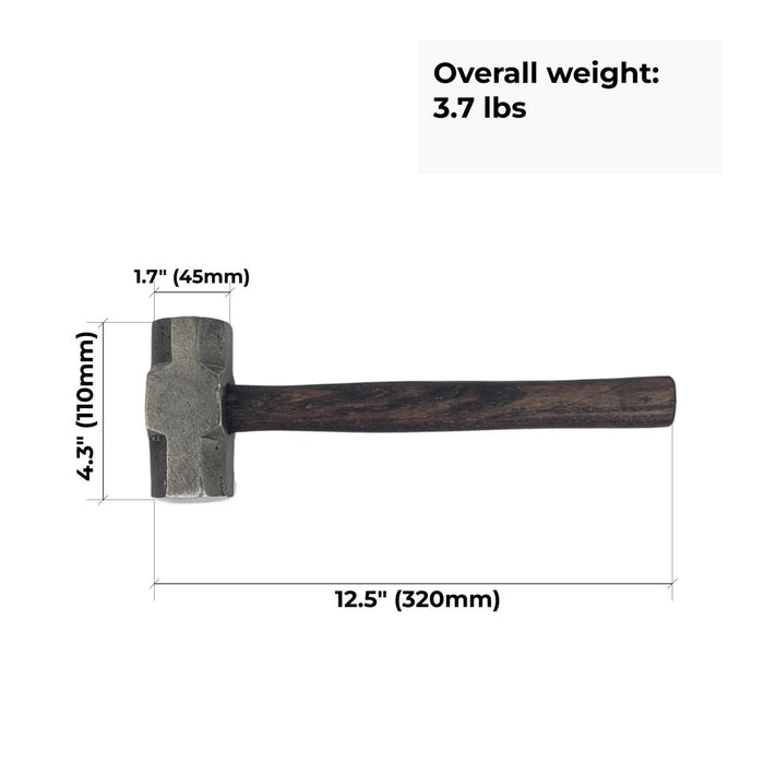 Double headed round hammer with round flat faces - Blacksmith′s flat s