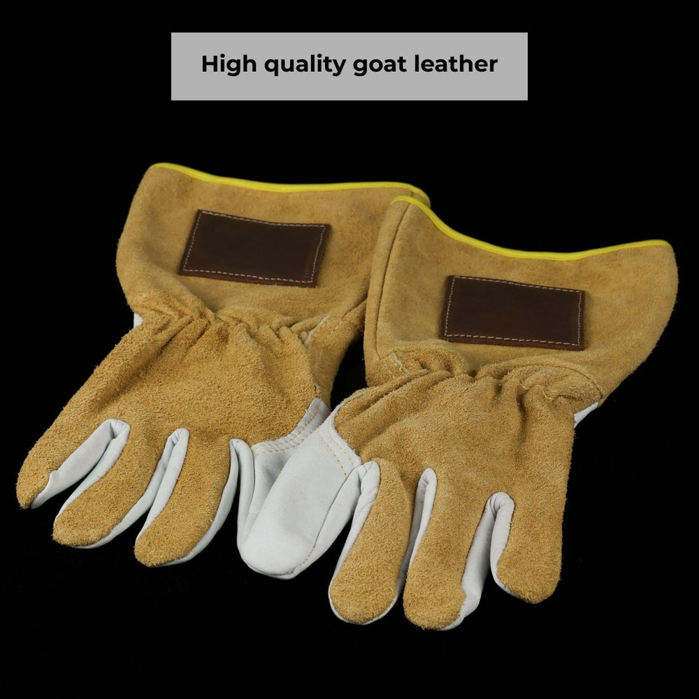 Fire resistant leather gloves for artisans - Blacksmith and welding gl