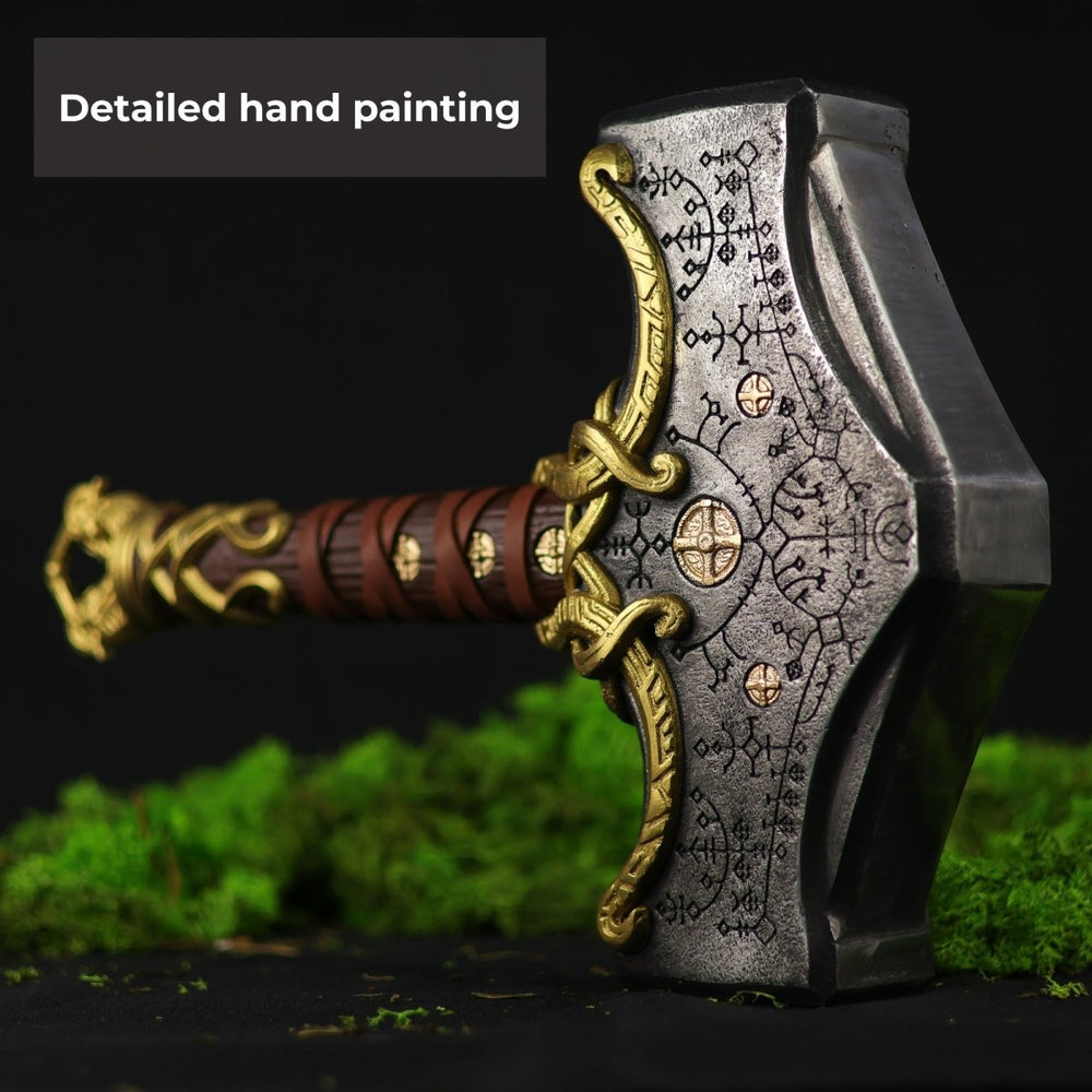 Mjolnir hammer steel version 26.45lb and Luminescent runes