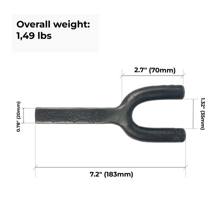 Hand forged blacksmith bending fork premium anvil tool