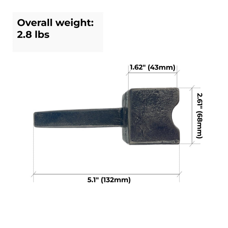 Hand-forged blacksmith bottom round swage - high-quality anvil tool