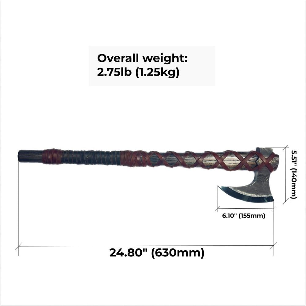 Nordic axe "Ares" | Functional Viking Axe with leather