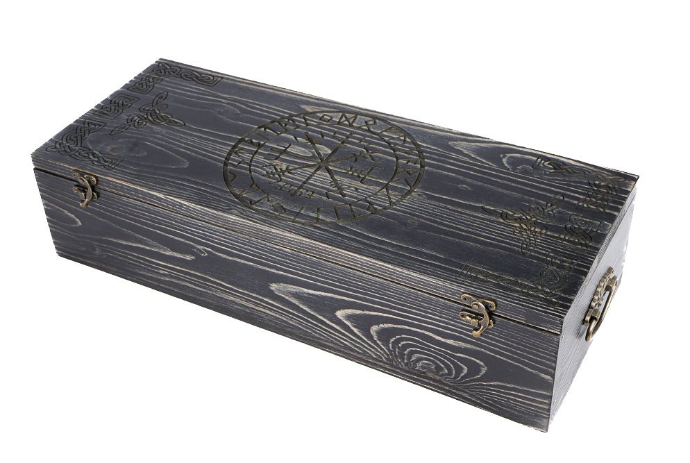 Runic wooden box for big hammer