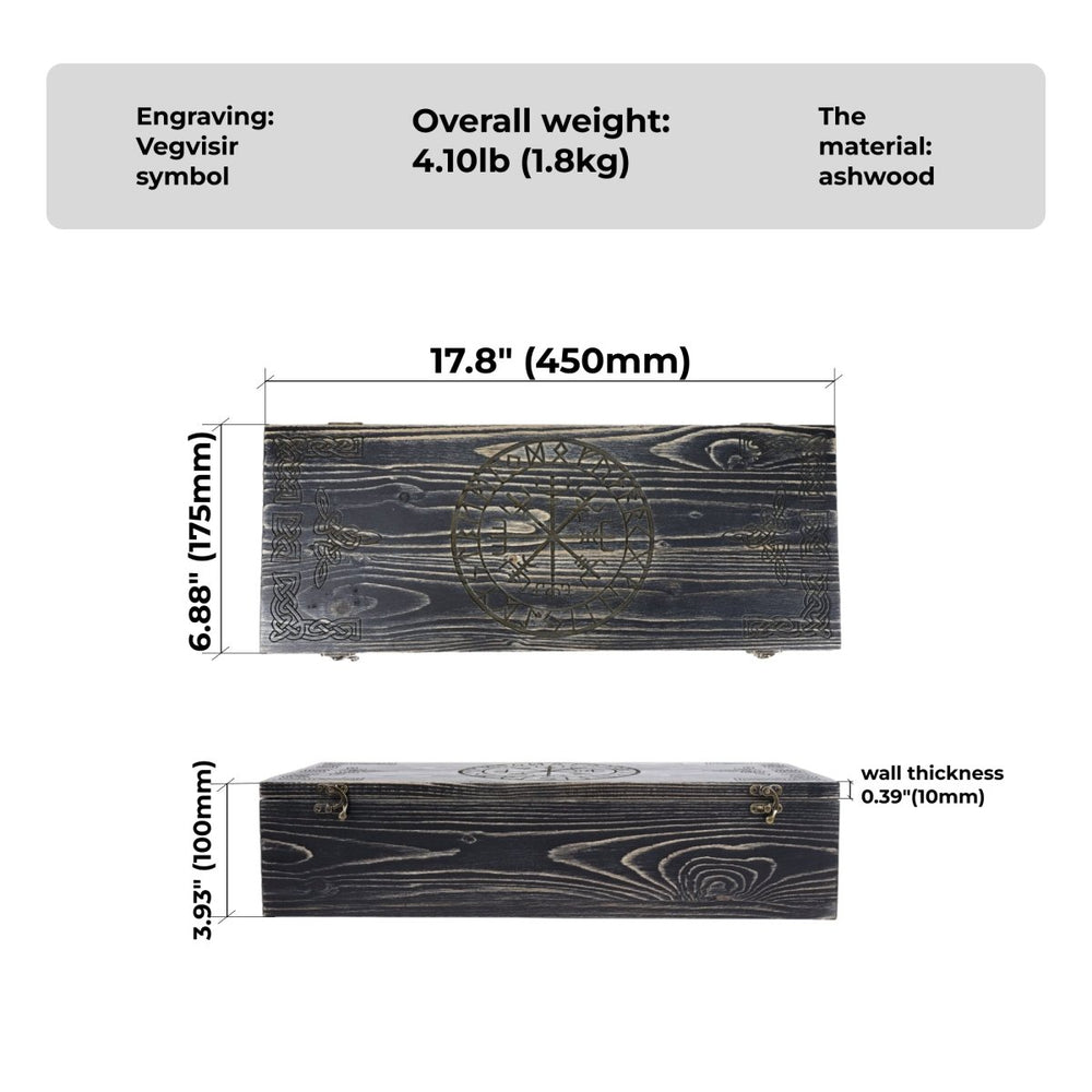 Runic wooden box for standard hammer
