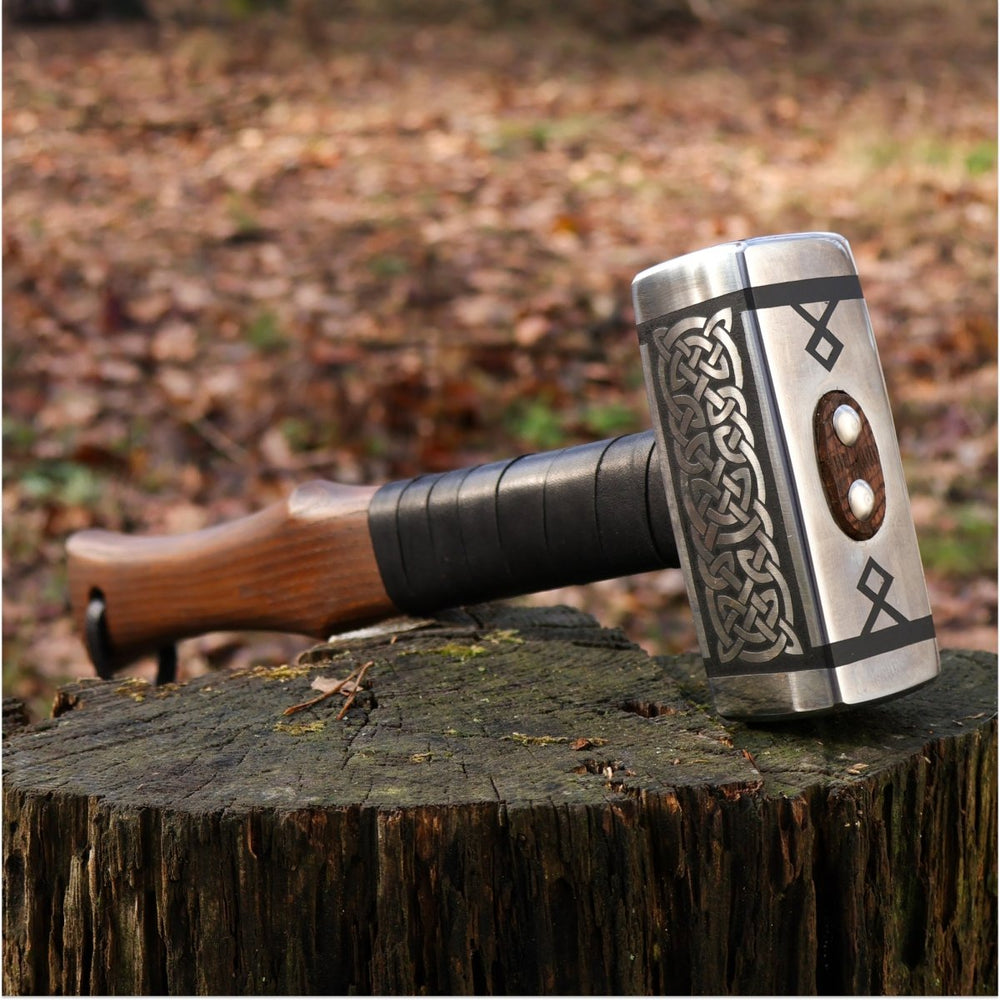 Hand-crafted Slavic Svarog Hammer from carbon steel ⚒