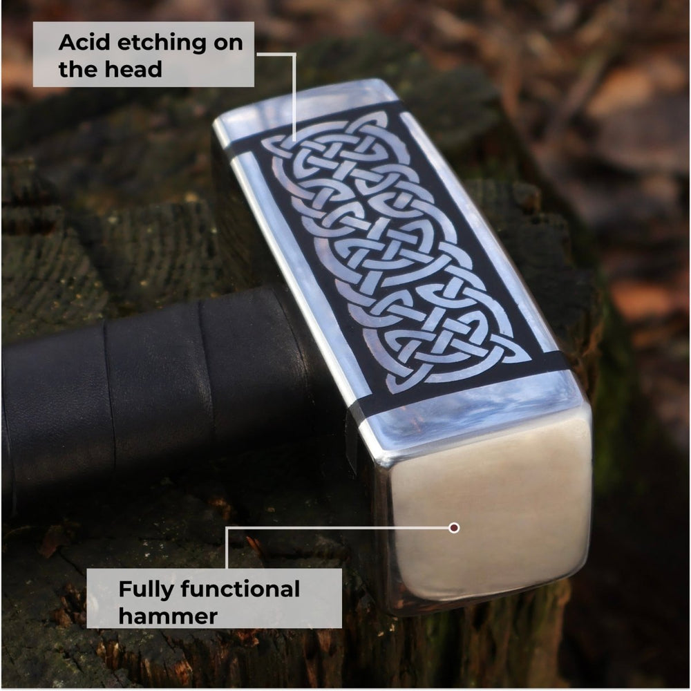 Hand-crafted Slavic Svarog Hammer from carbon steel ⚒
